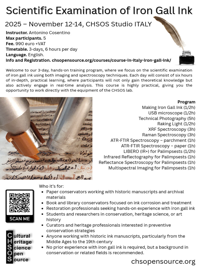 Scientific Examination of Iron Gall Ink CHSOS Course | PDF | Ink