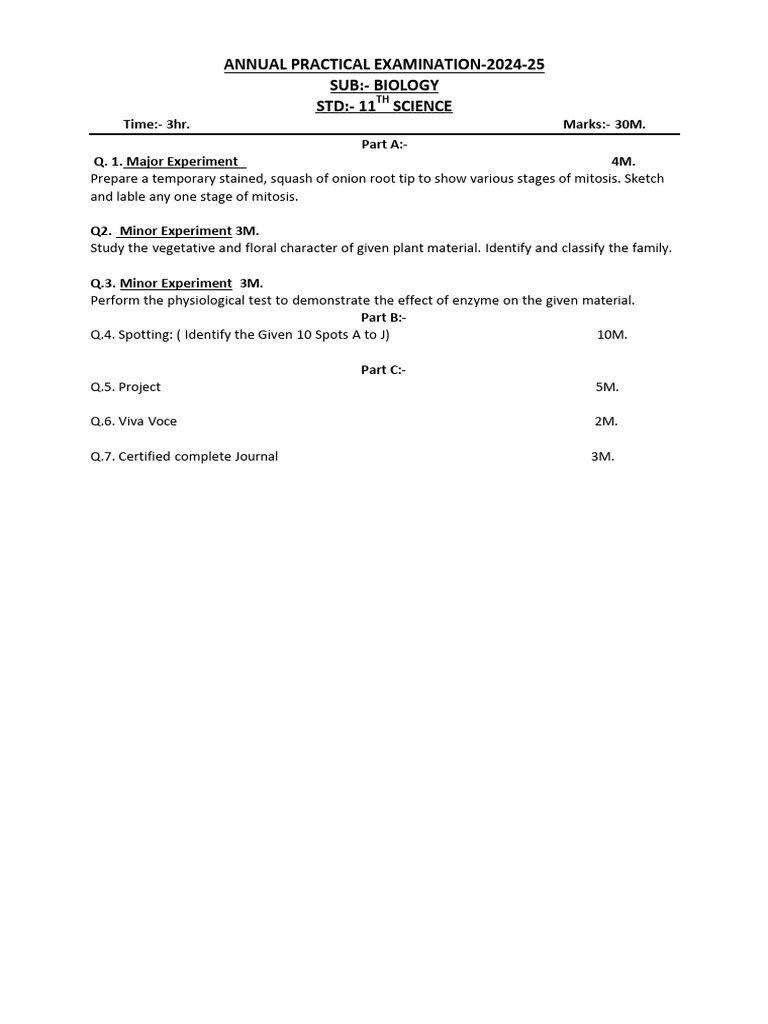 Biology Practical Exam Answer Key | PDF | Vertebra | Flowers