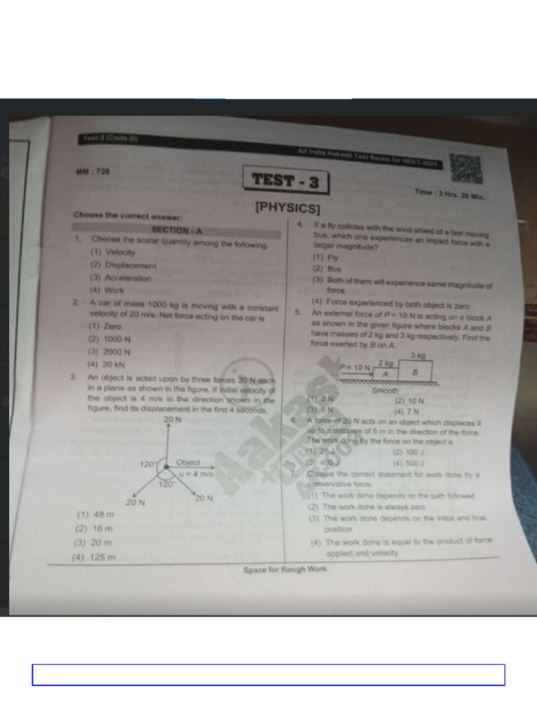 Aiats 3 Code D Tym Batch Que Paper @cet - Jee - Neet | PDF