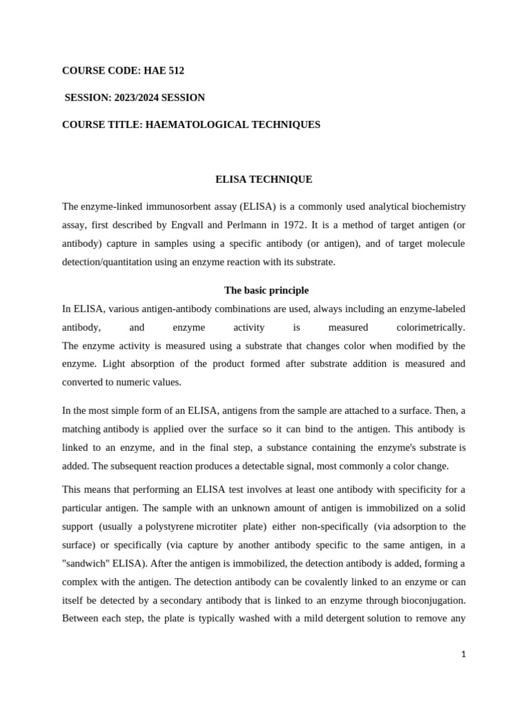 Hae 512 Printable (Elisa-Pcr) | PDF | Elisa | Polymerase Chain Reaction