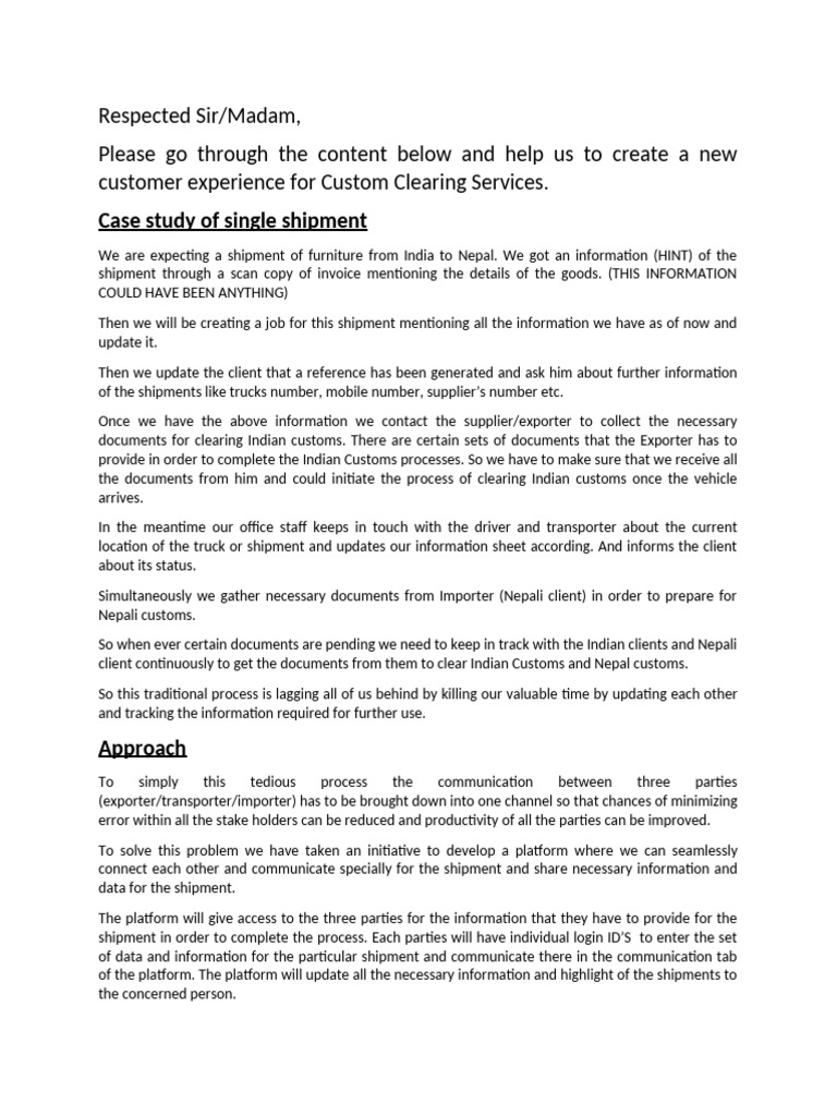 Case Study of Single Shipment | PDF | Computing