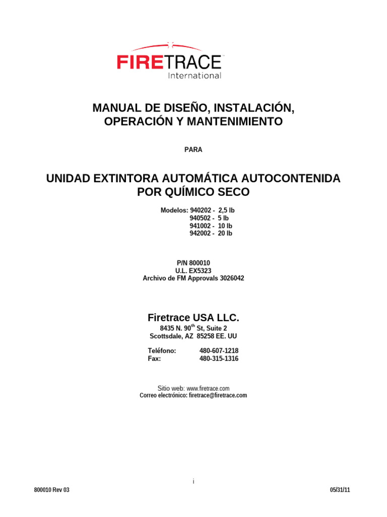 Manual de sistema Firetrace | PDF | Tubería (transporte de fluidos ...