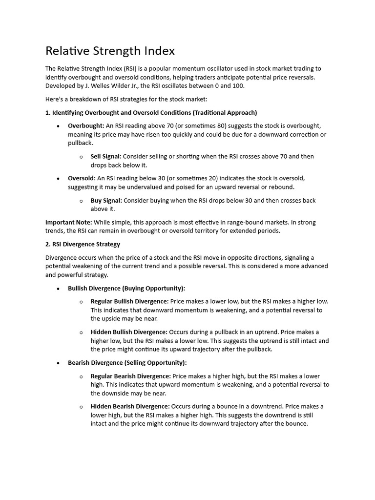 Effective RSI Trading Strategies Guide | PDF | Financial Markets ...