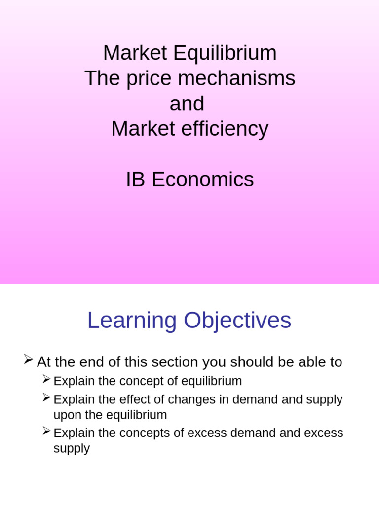 Market Equilibrium | PDF | Economic Equilibrium | Market (Economics)