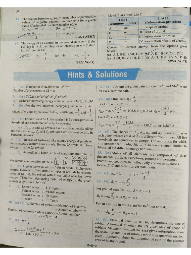Structure of Atom Hi DPP 2 | PDF