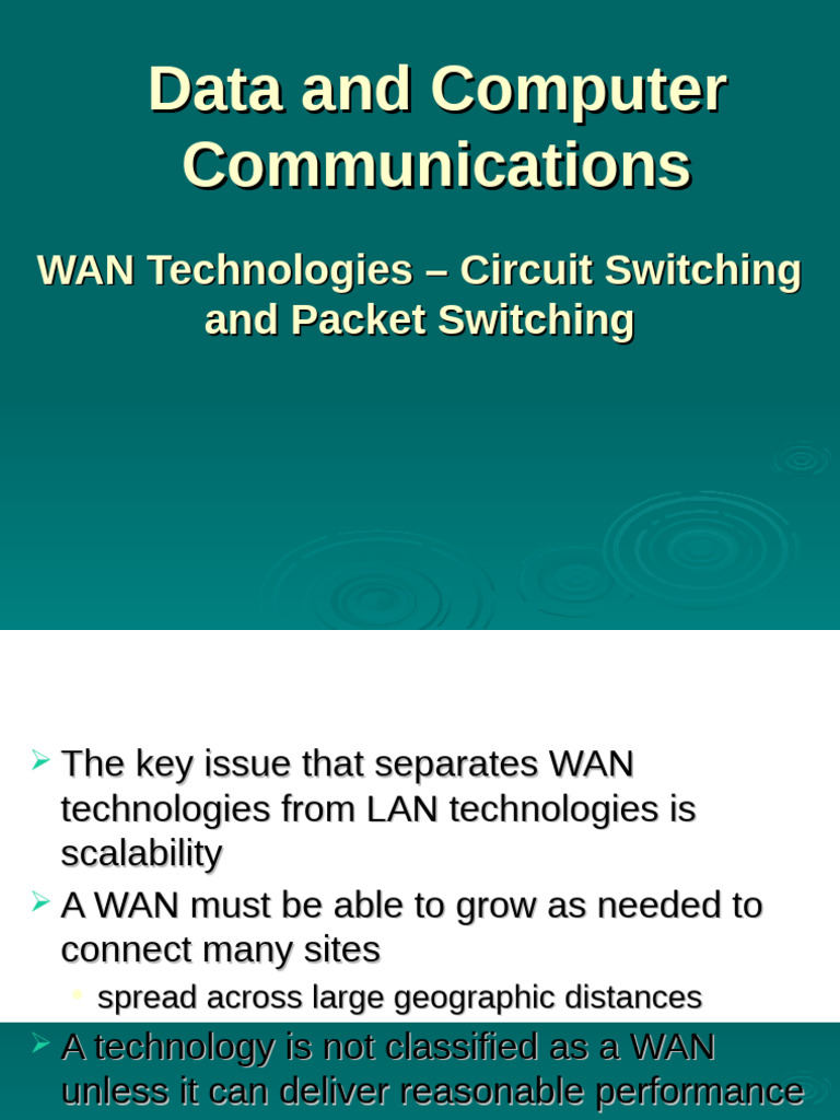 WAN Circuit Switching Overview | PDF | Computer Network | Packet Switching