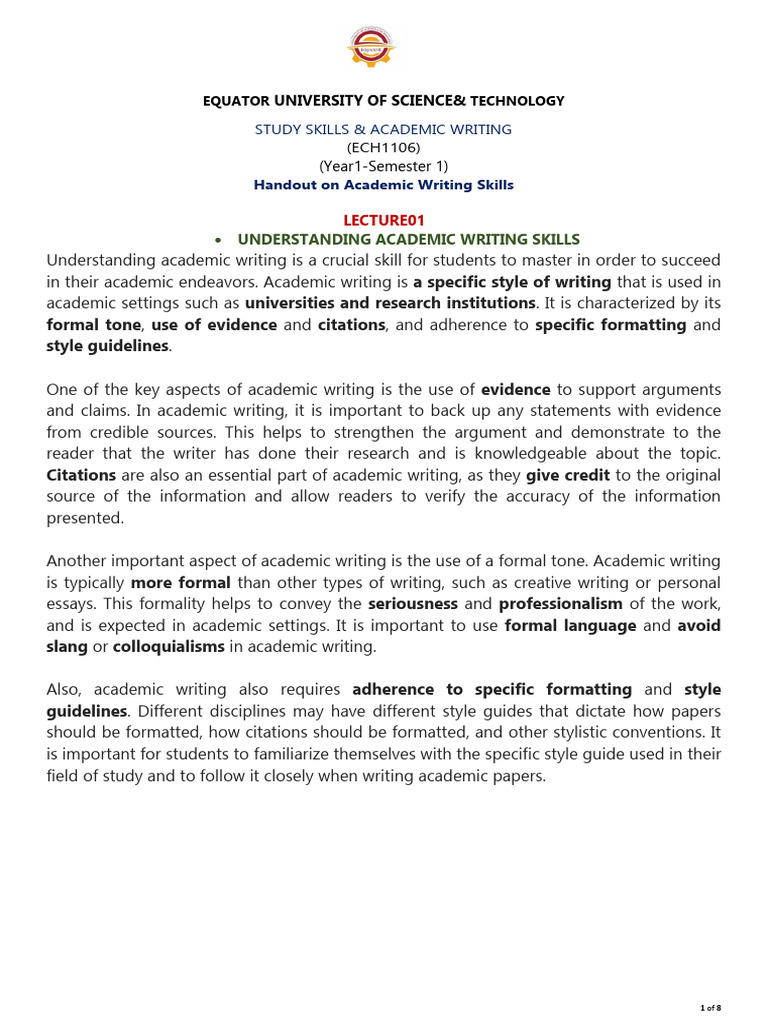 Academic Writing Skills Guide | PDF | Critical Thinking | Essays