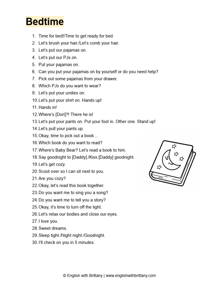 Bedtime Routines and Activities Guide | PDF