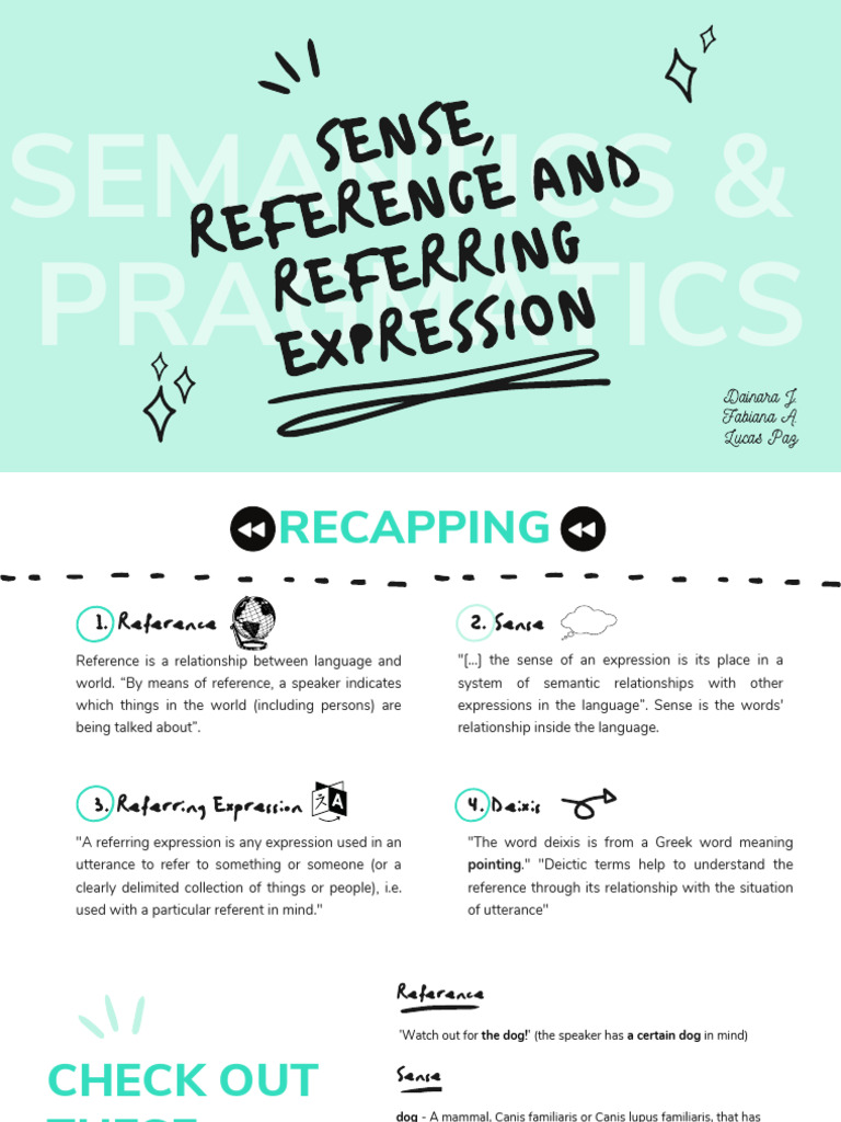 Sense, Reference and Referring Expressions | PDF | Linguistics