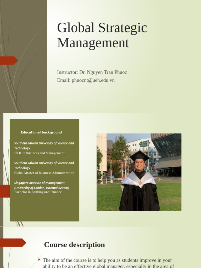 Global Strategic Management Course Overview | PDF | Strategic ...