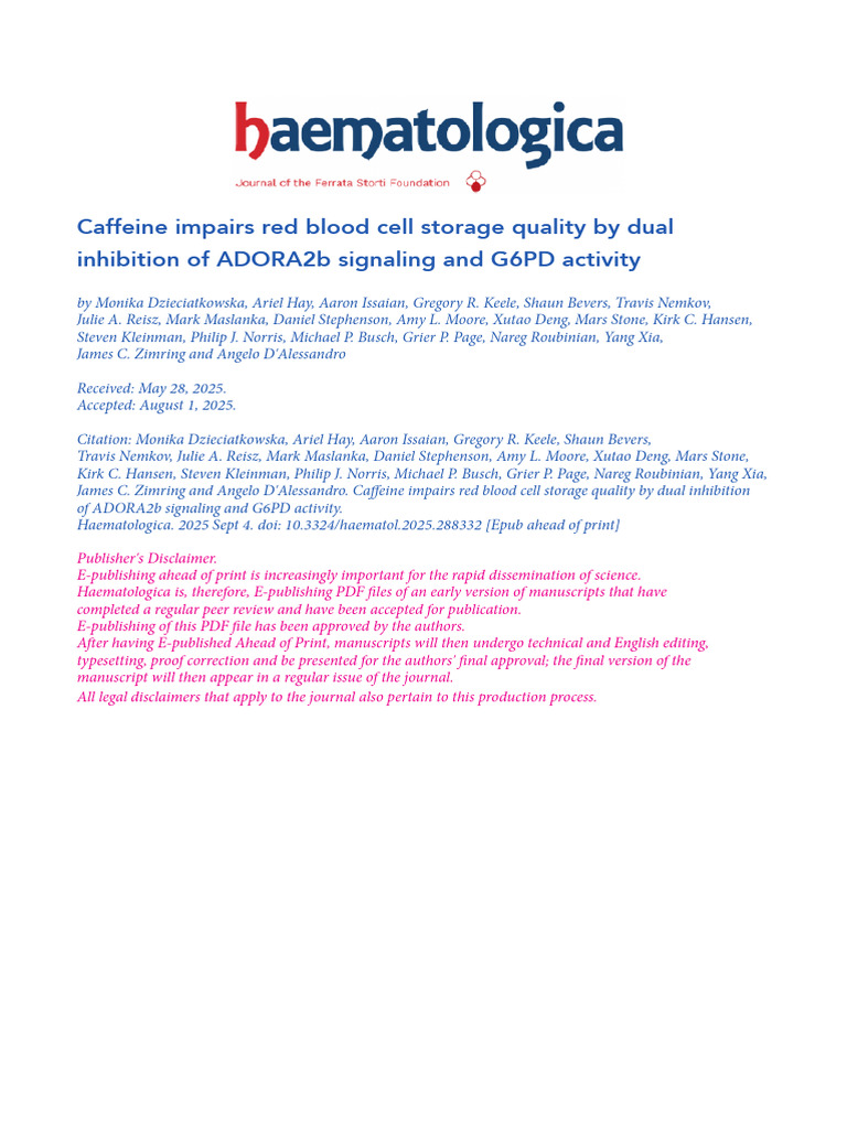 How Coffee Relates to Blood Transfusions | PDF | Red Blood Cell | Blood ...