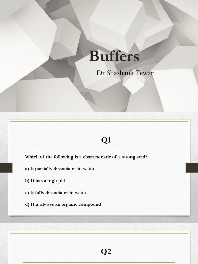 Buffers | PDF | Buffer Solution | Acid