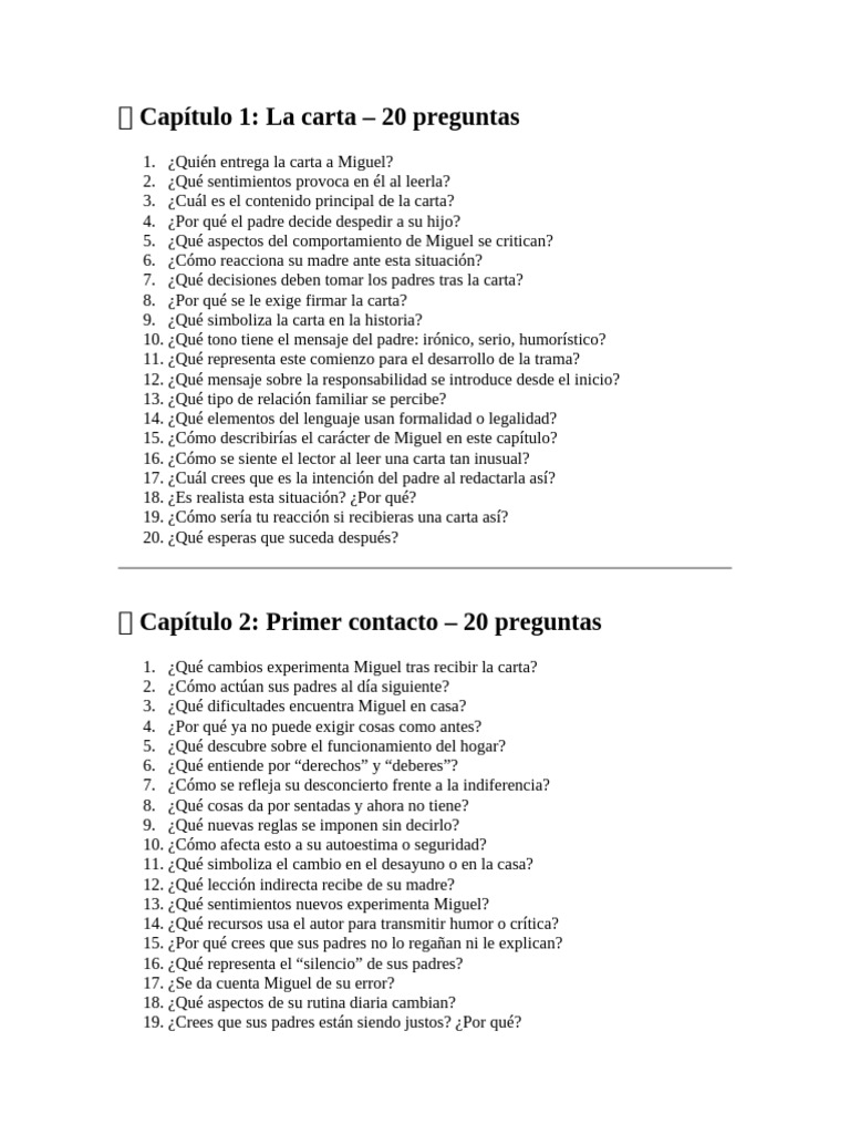 20 Preguntas Del Libro Querido Hijo Estas Despedido | PDF | Las ...