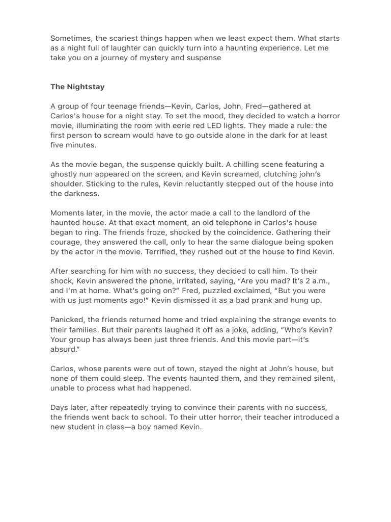 The Haunting Nightstay Mystery | PDF