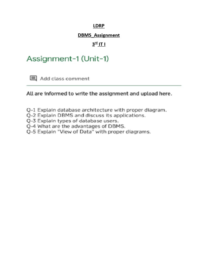DBMS Assignment 2025 | PDF