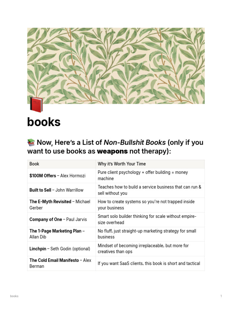 Essential Business Books for Success | PDF