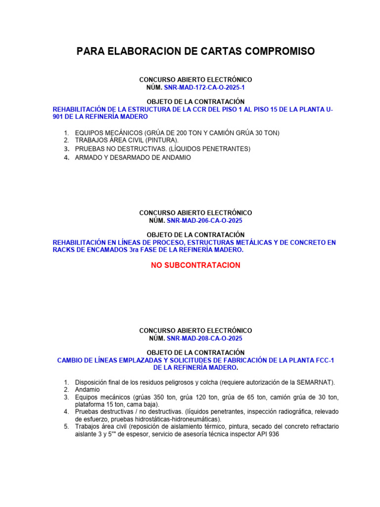 Cartas Compromiso | PDF