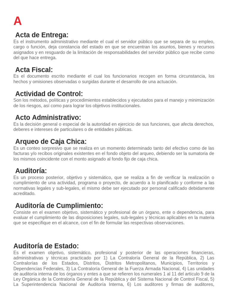 Glosario de Términos de Auditoría Pública | PDF | Auditoría | Contabilidad