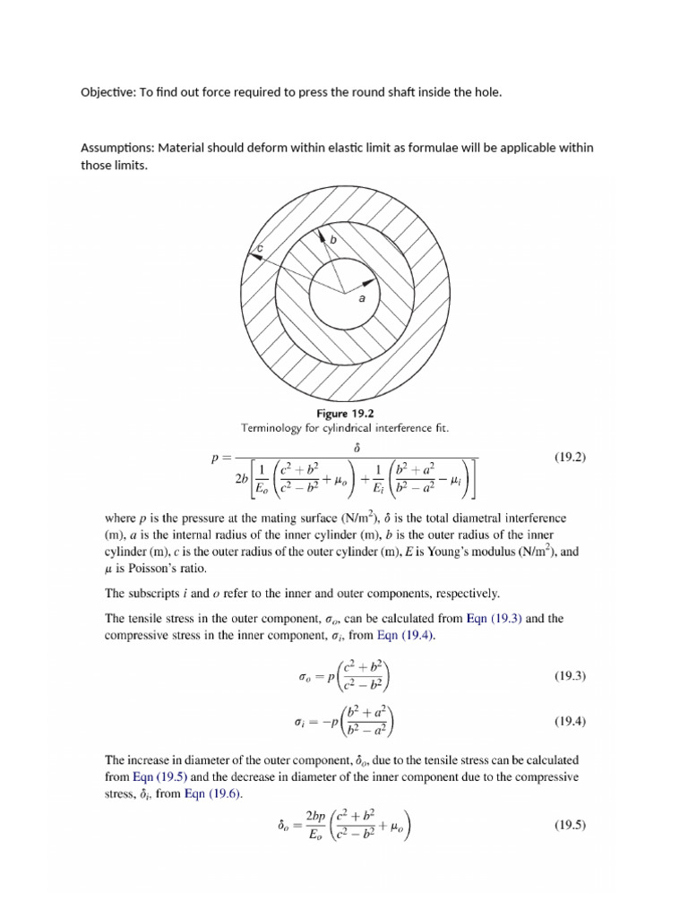 Press Fit Force Calculation Guide | PDF
