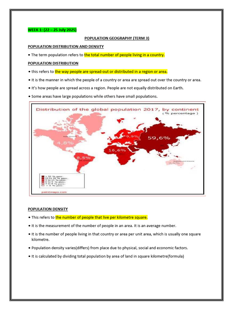 Population Geography T3 - 2025 | PDF | Human Migration | Human ...