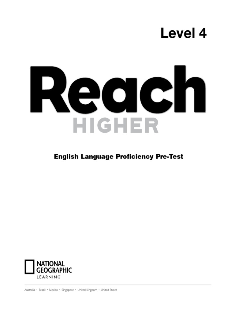 English Language Proficiency Pre-Test Level 4 | PDF | Mountains