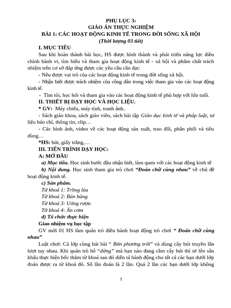 CTST Bai 1 Nen Kinh Te Va Cac Hoat Dong Cua Nen Kinh Te | PDF