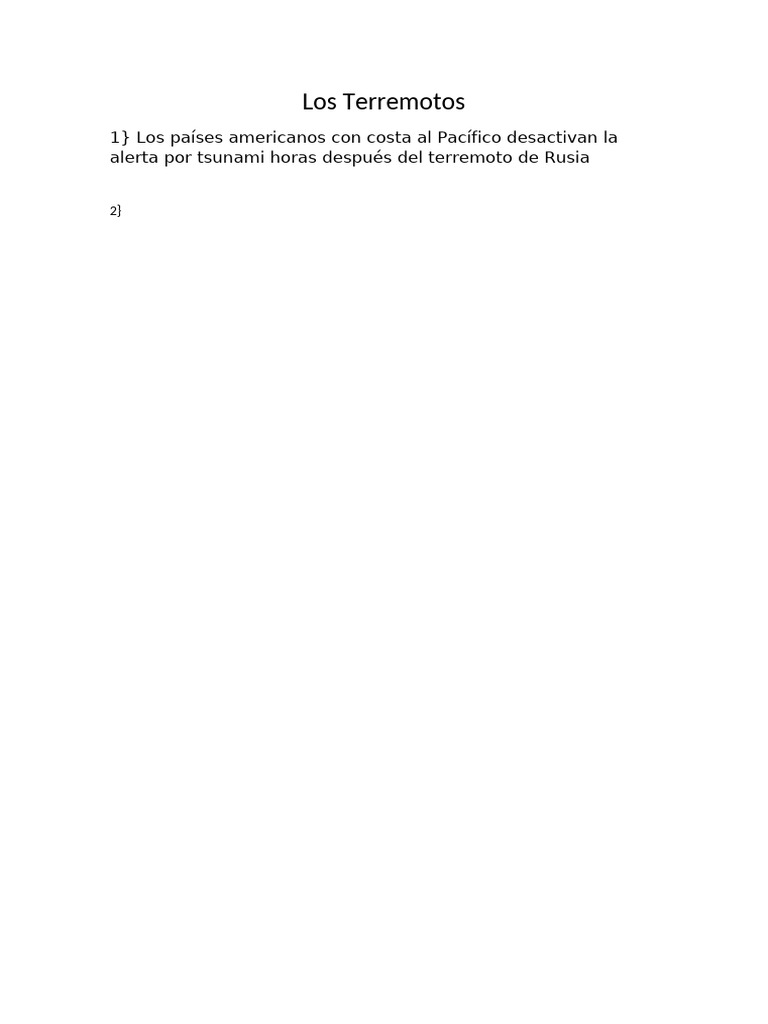 Los Terremotos | PDF