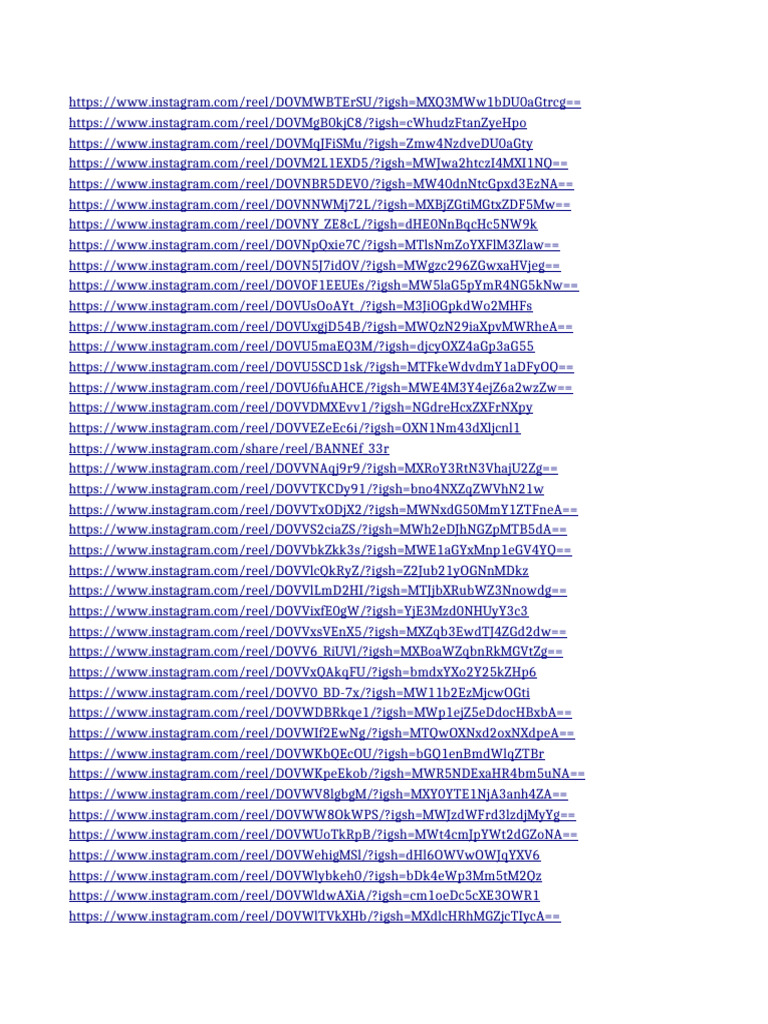 Instagram Reels Collection Links | PDF