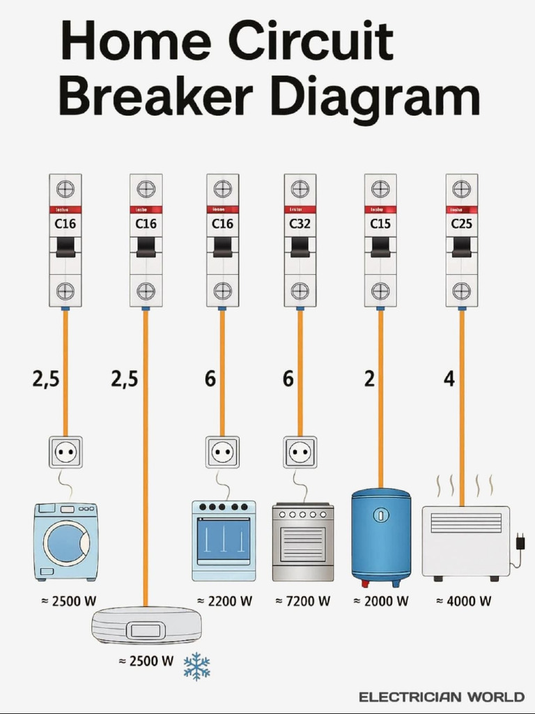 Home Circuit Breaker Diagram | PDF