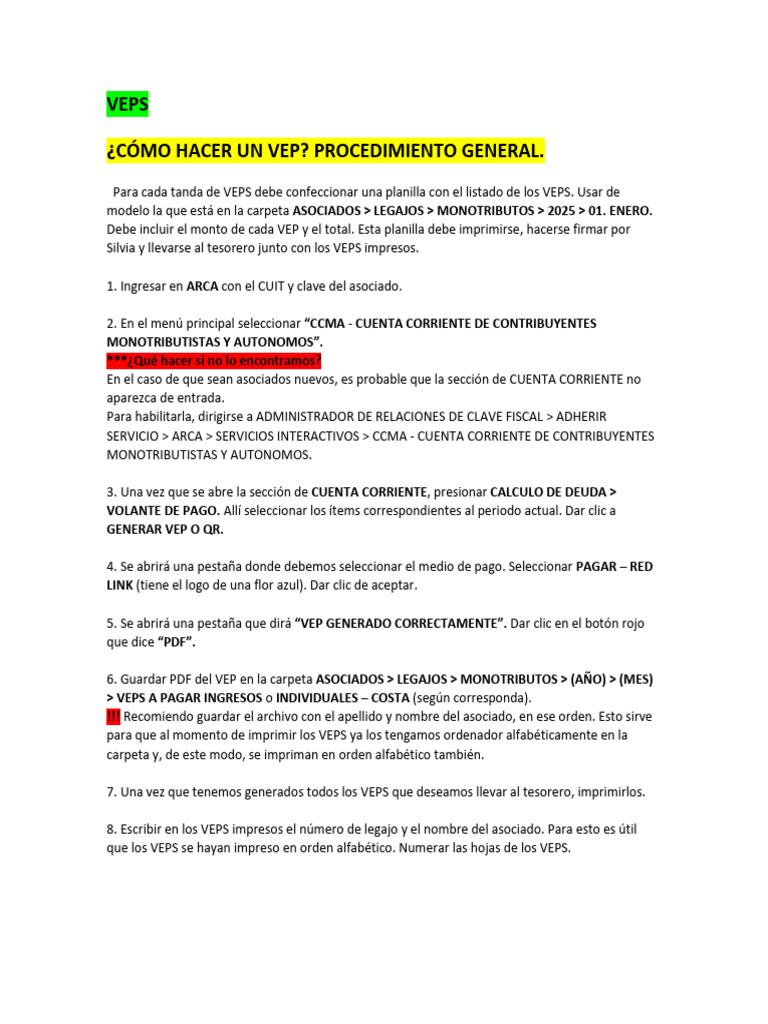 Guía para Generar y Gestionar VEPS | PDF