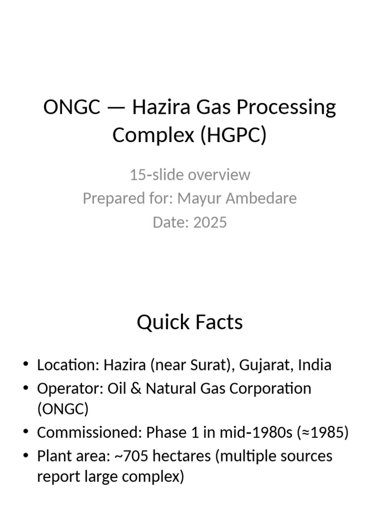 ONGC Hazira Gas Processing Overview | PDF | Natural Gas | Fossil Fuels