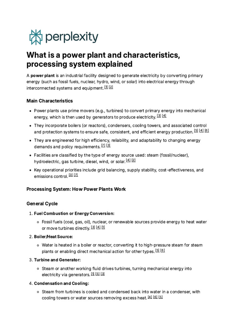What is a Power Plant and Characteristics, Process | PDF | Power ...