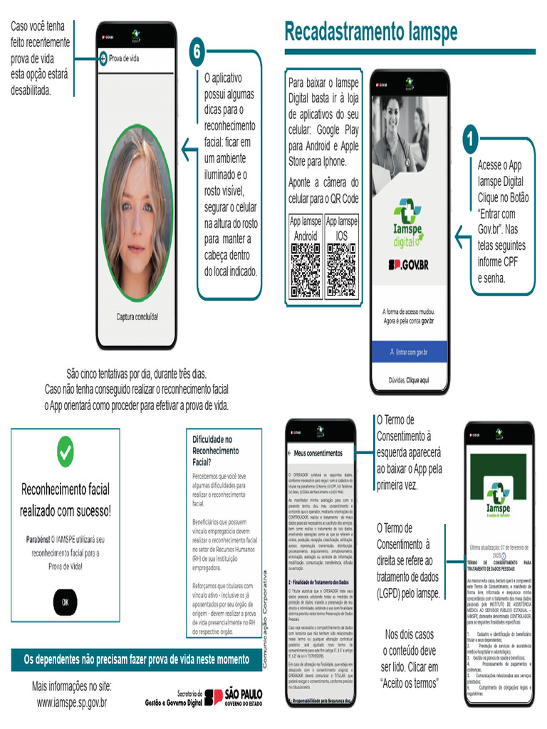 Prova de Vida e Recadastramento Iamspe | PDF | Aplicativo para celular ...