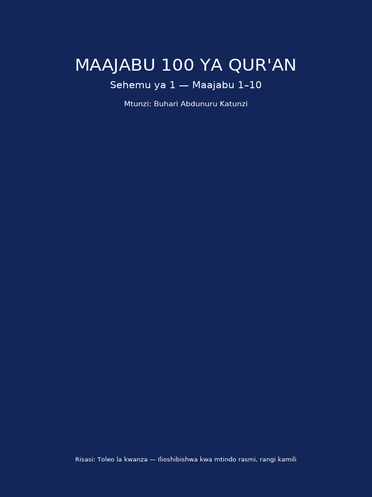 Maajabu 100 Sehemu1 | PDF