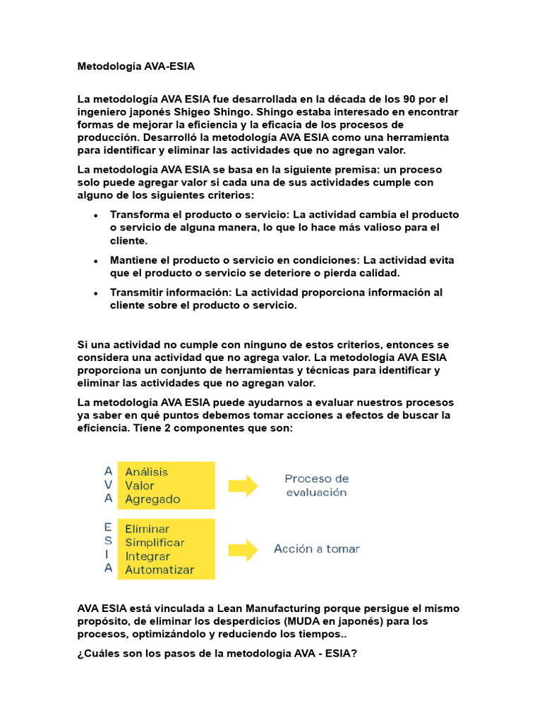 Metodología Ava_gestion Por Procesos | PDF | Lean Manufacturing