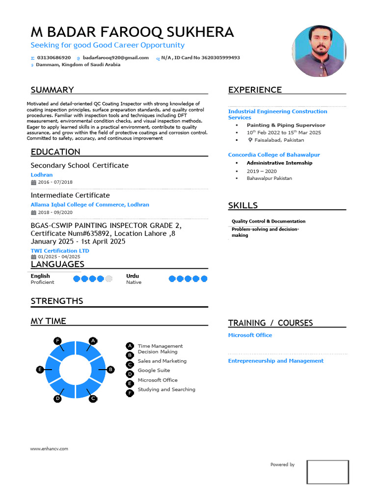 QC Coating Inspector Resume Summary | PDF