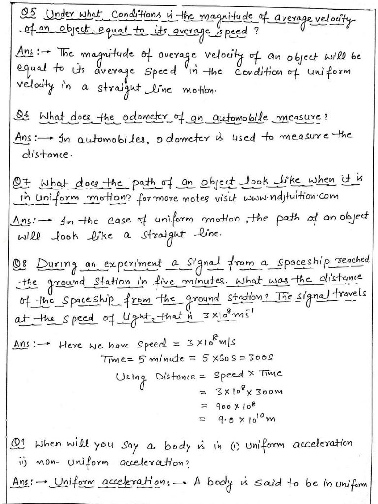 Motion Notes 1 | PDF