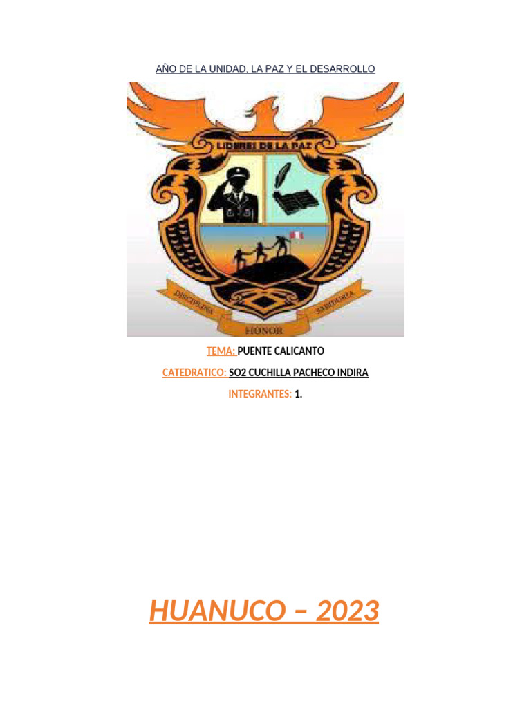 Puente Calicanto en Huánuco: Historia y Diseño | PDF