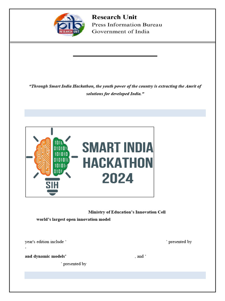 SIH 2024 Problem Statements Overview | PDF | Mentorship | Innovation
