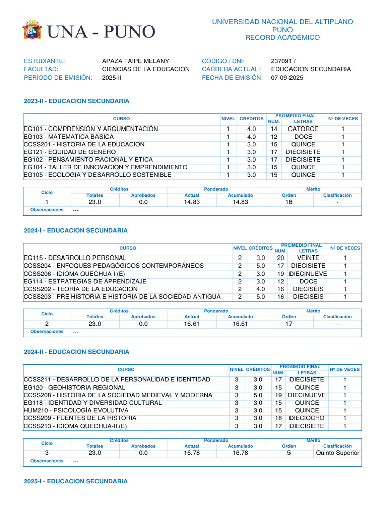 Reporte de Notas | PDF | Aprendizaje | Educación en artes liberales