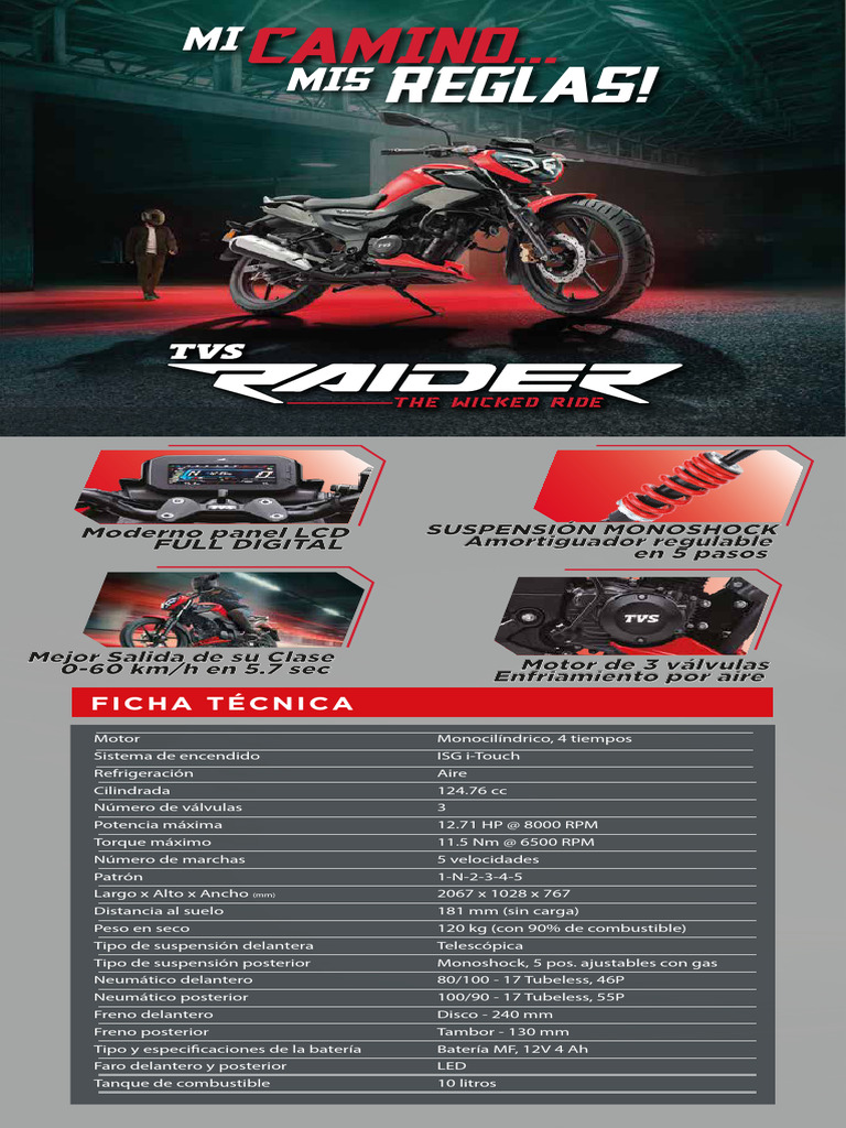 Ficha Raider 125 | PDF