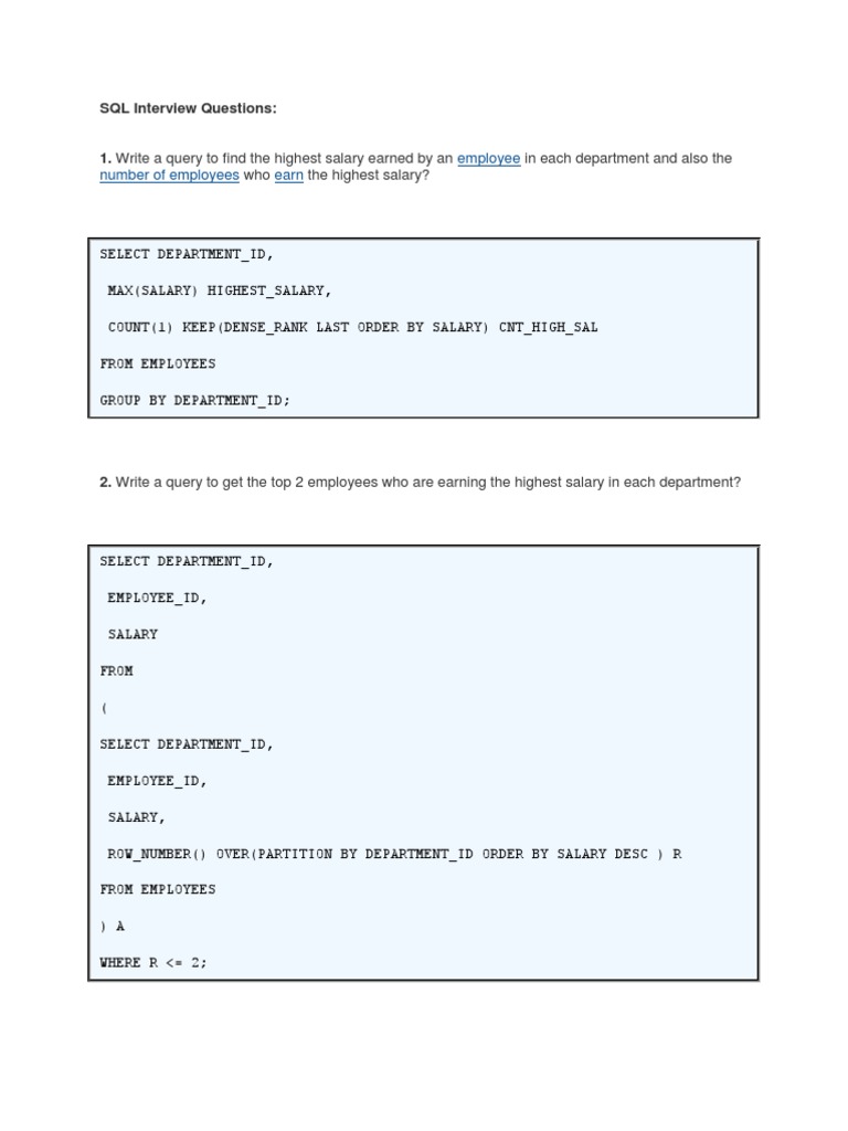 Sql Interview Questions Database Transaction Sql 5930