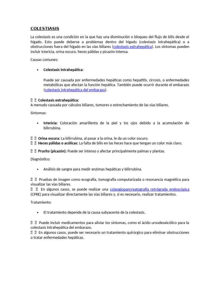 Colestasis y Hepatitis: Síntomas y Tratamiento | PDF | Bilis | Hepatitis C