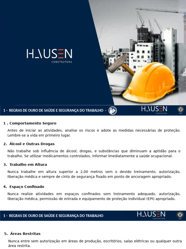 Regras de Segurança no Trabalho | PDF