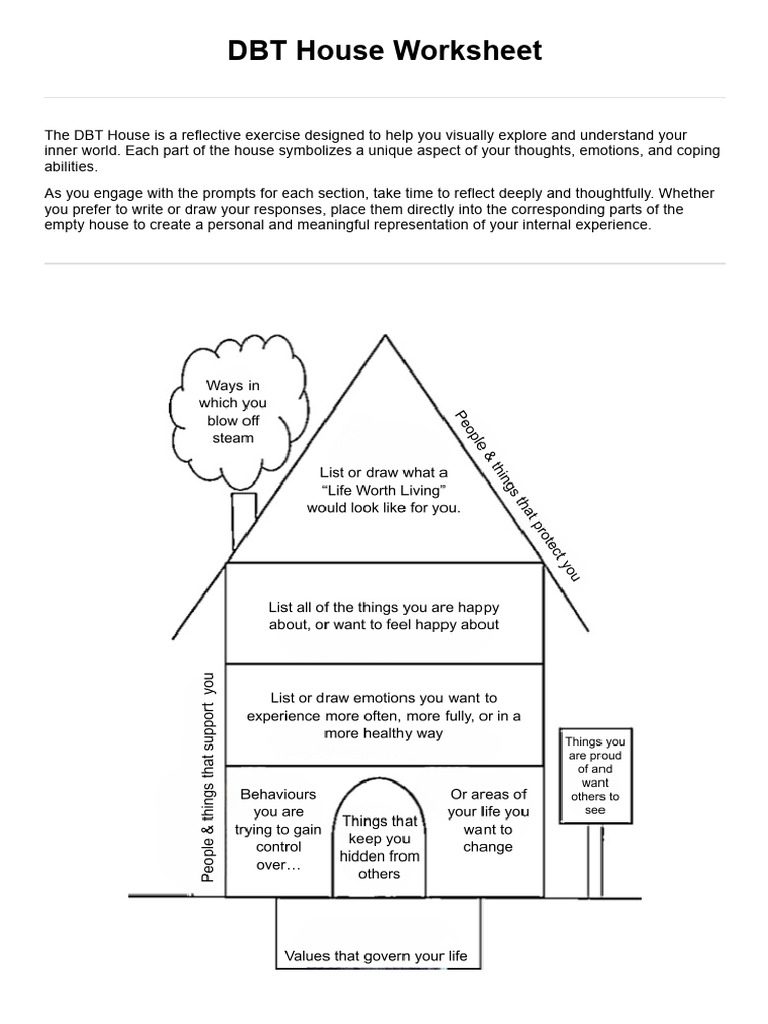 DBT House Worksheet Activity PDF | PDF