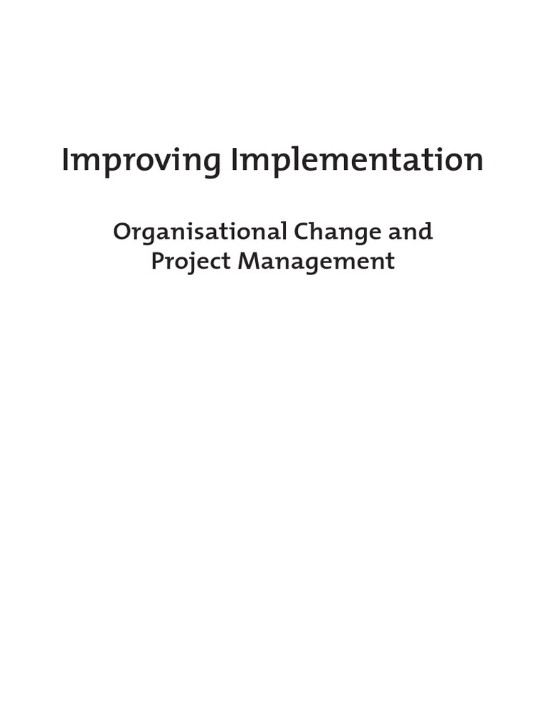 Improving Implementation | PDF | Project Management | Governance