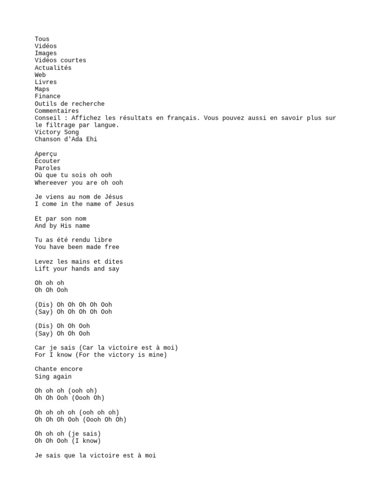 ADA EHI - The Victory Song (Aud | PDF