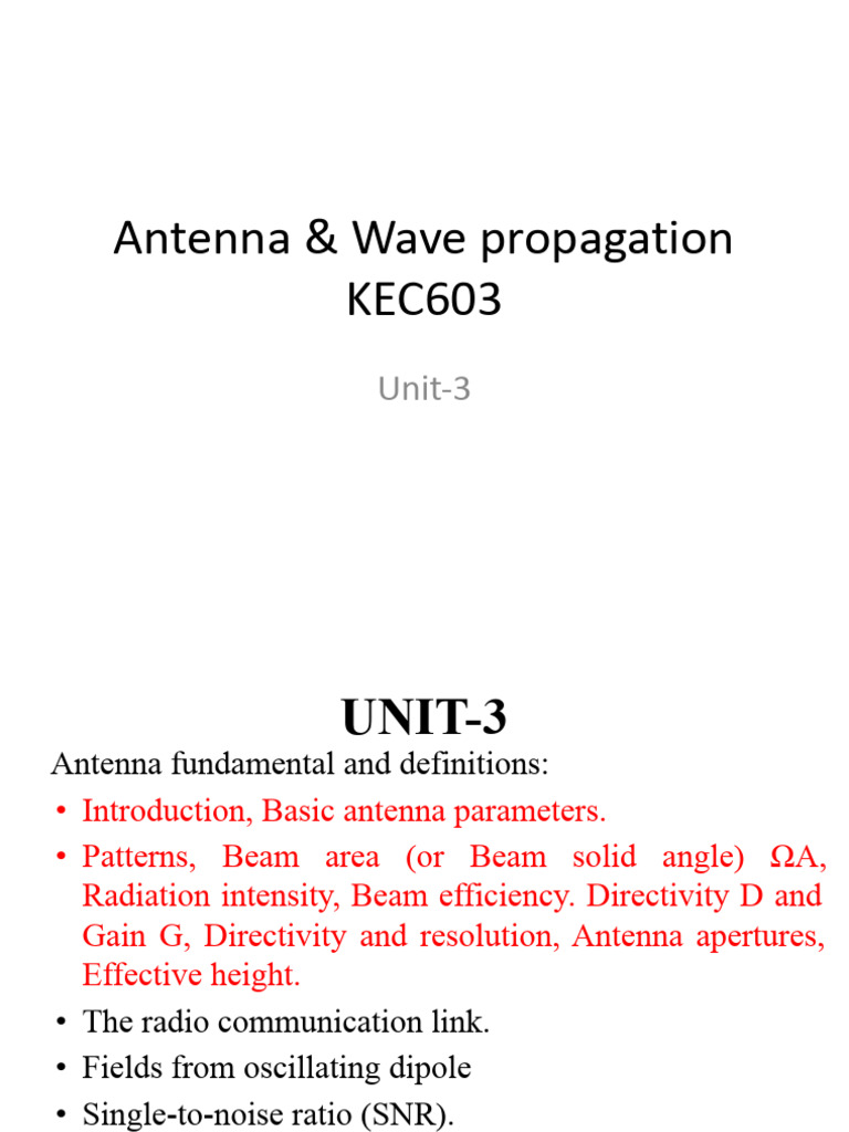AWP Unit3.Pptx | PDF | Antenna (Radio) | Electromagnetic Radiation