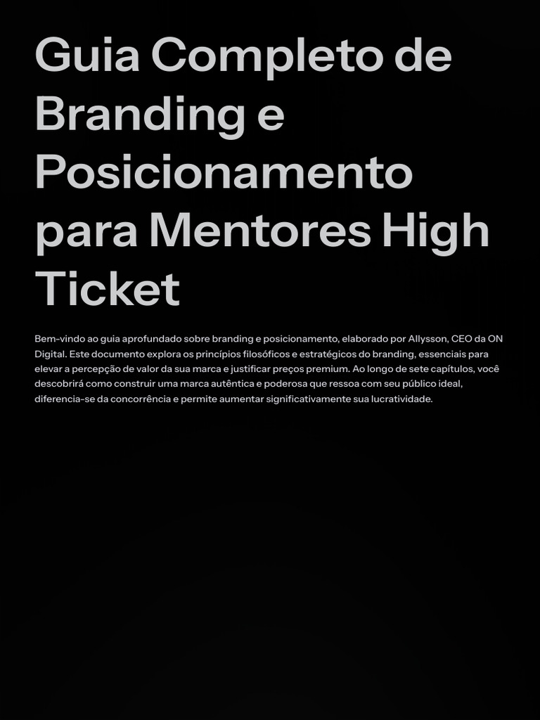 Guia Completo de Branding e Posicionamento Para Mentores High Ticket | PDF | Gestão de marcas ...