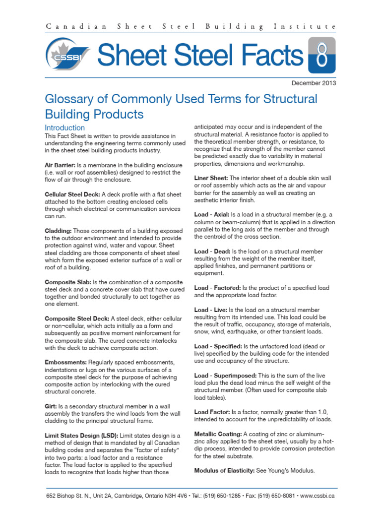Structural Building Products Glossary | PDF | Stress (Mechanics) | Beam ...